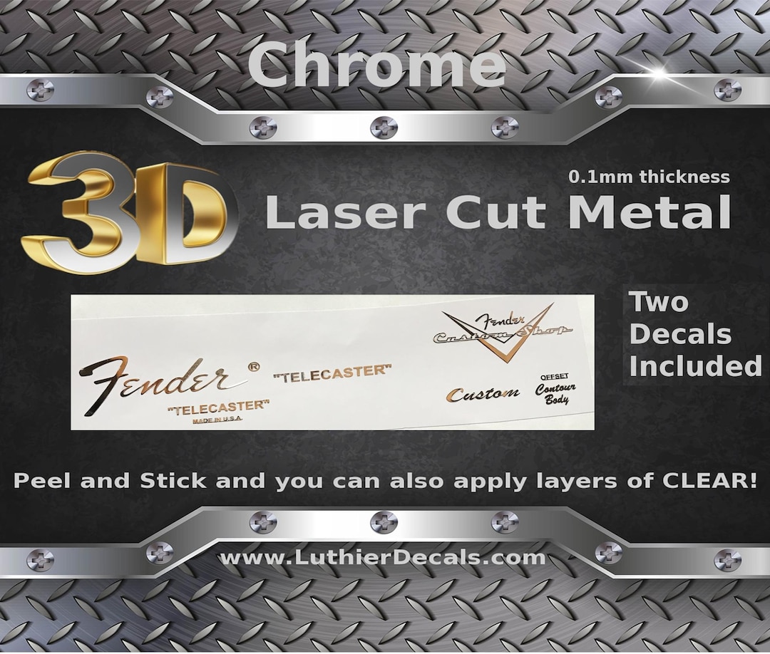 Fender Telecaster Guitar Decal 3d Laser Cut Metal Headstock Restoration ...