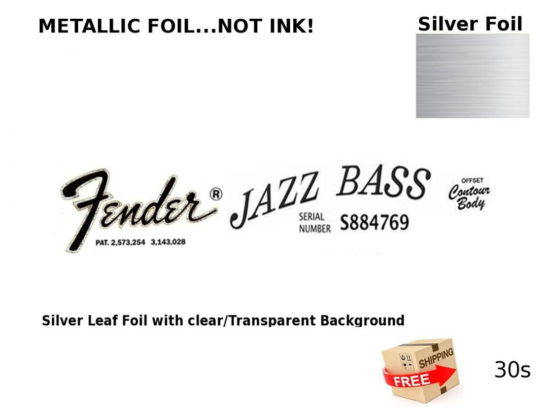 Fender Jazz Bass Guitar Decal Head Stock Restoration Waterslide Logo ...
