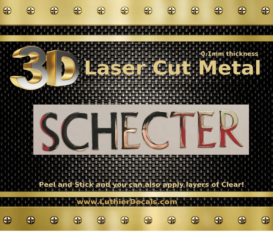 Schecter Guitar Restoration 3d Laser Cut Metal Peel and Stick Guitar ...