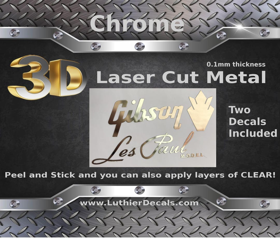 Gibson Les Paul Guitar Decal 3d Laser Cut Metal Headstock Restoration ...
