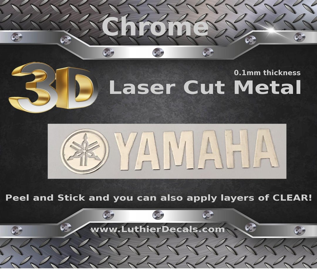 Yamaha Guitar Decal 3d Laser Cut Metal Headstock Restoration Sticker ...