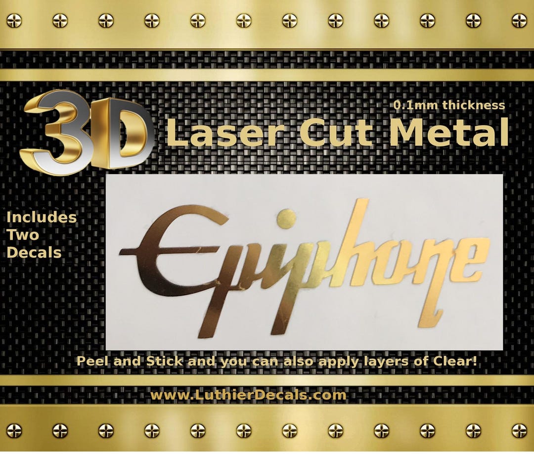 Epiphone Guitar Decal 3d Laser Cut Metal Headstock Restoration Sticker ...