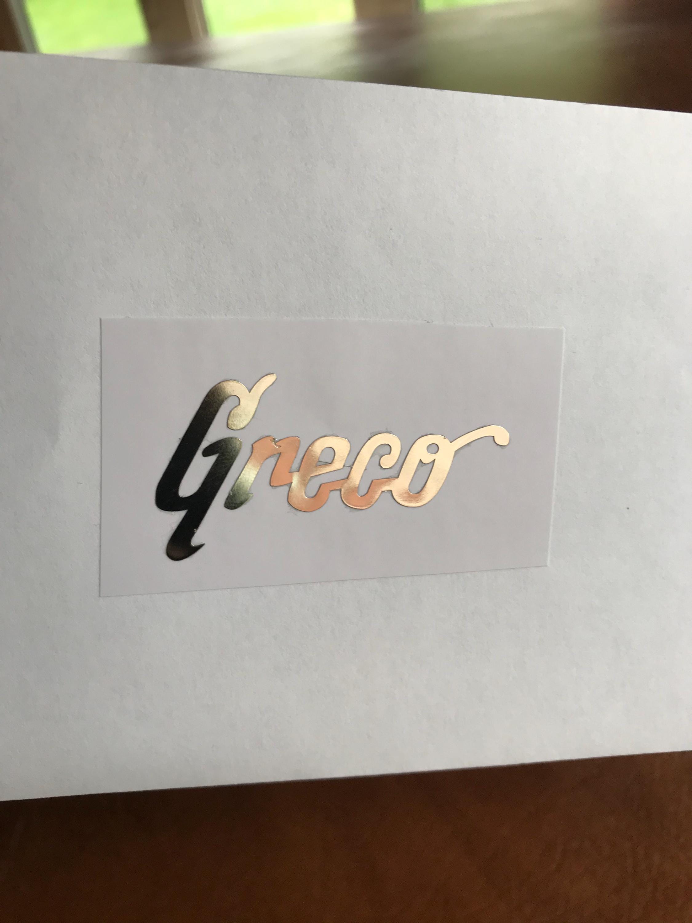 Greco Guitar Decal 3d Laser Cut Metal Headstock Restoration Sticker M35 ...