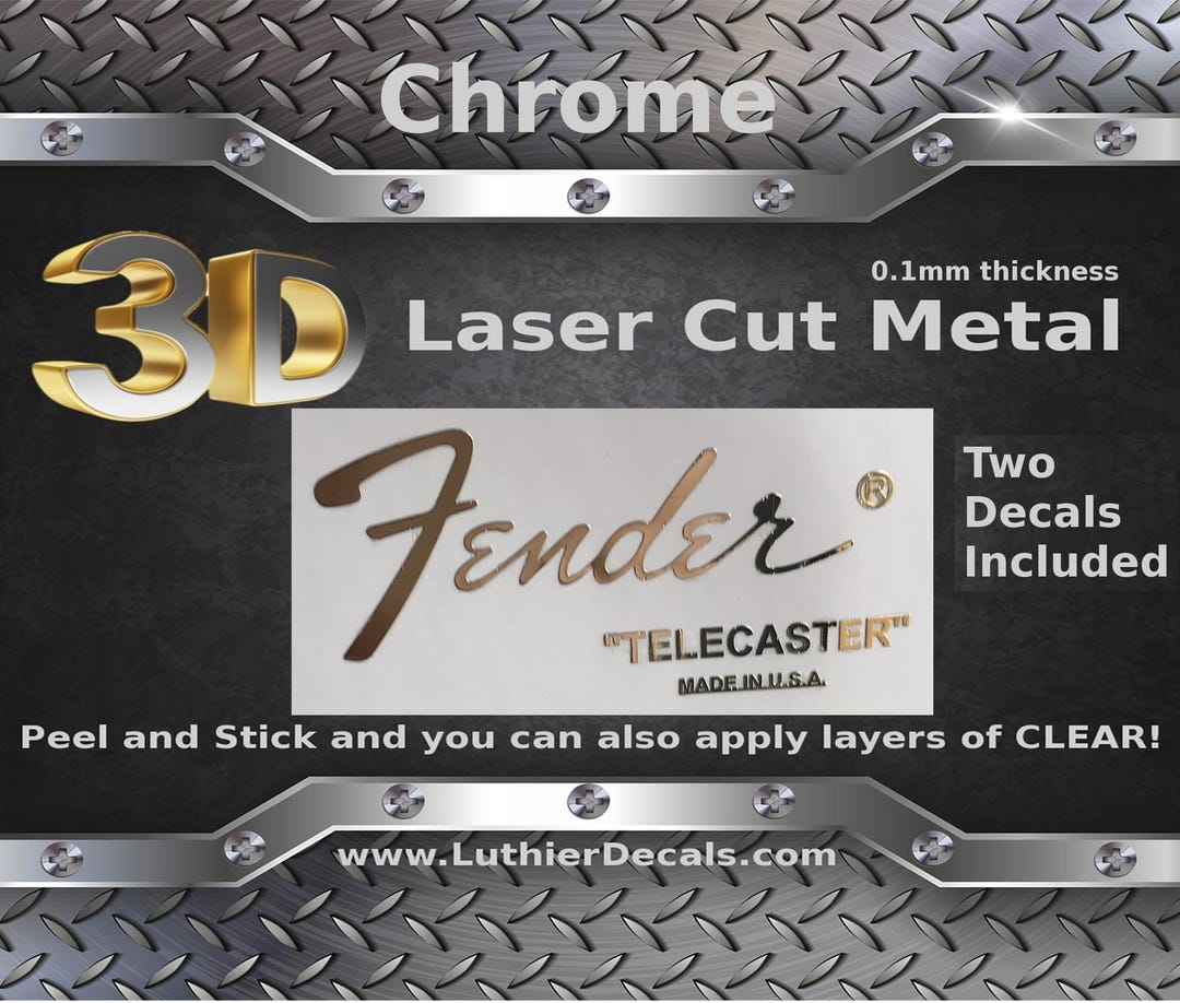 Fender Telecaster Guitar Decal 3d Laser Cut Metal Headstock Restoration ...