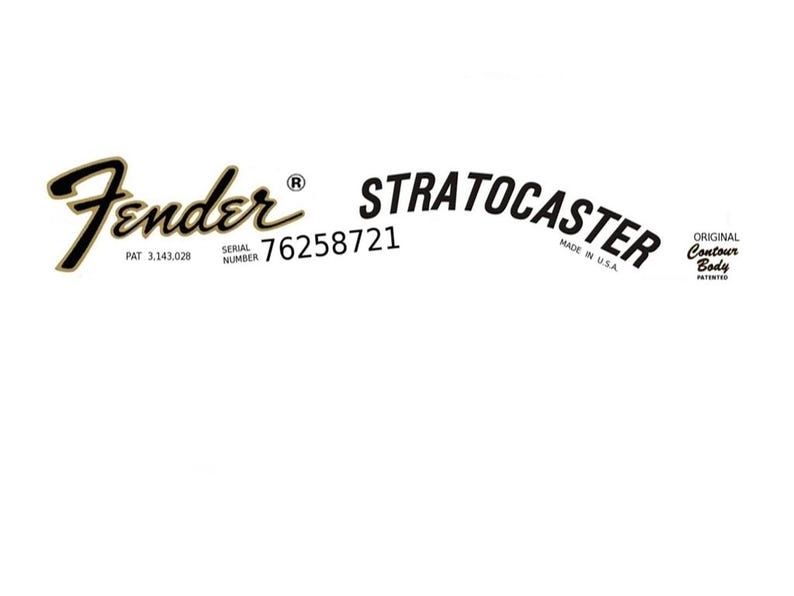 Fender Stratocaster Guitar Decal Head Stock Restoration Waterslide Logo ...