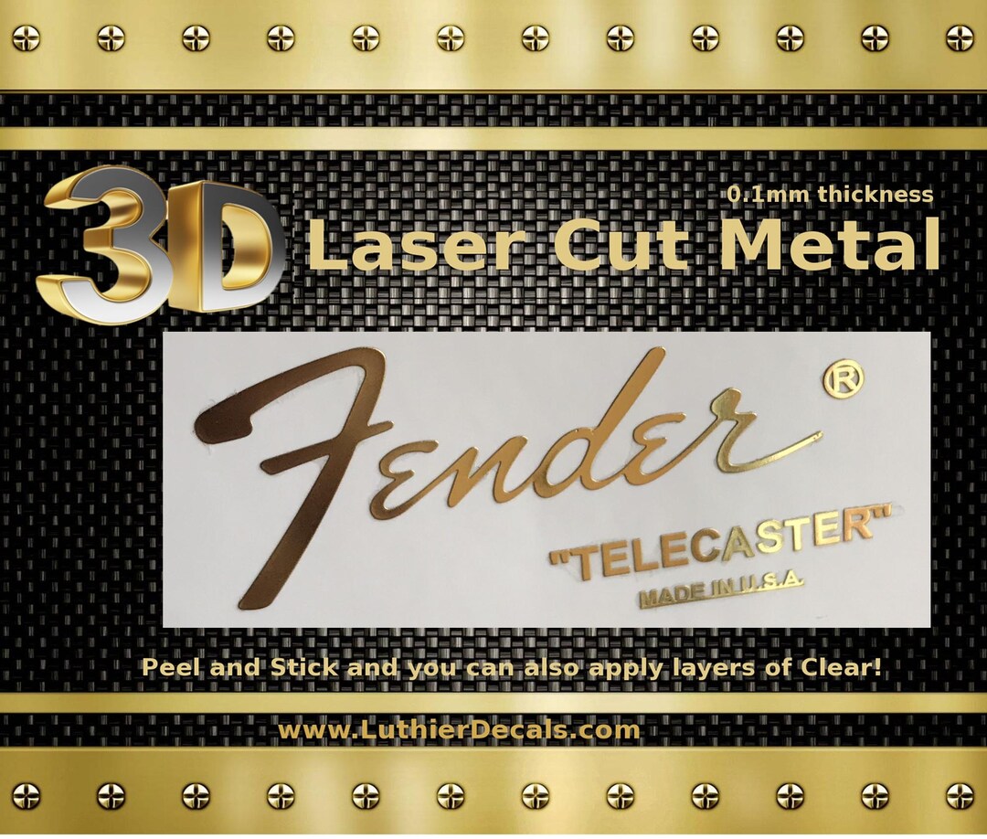 Fender Telecaster Guitar Decal 3d Laser Cut Metal Headstock Restoration ...