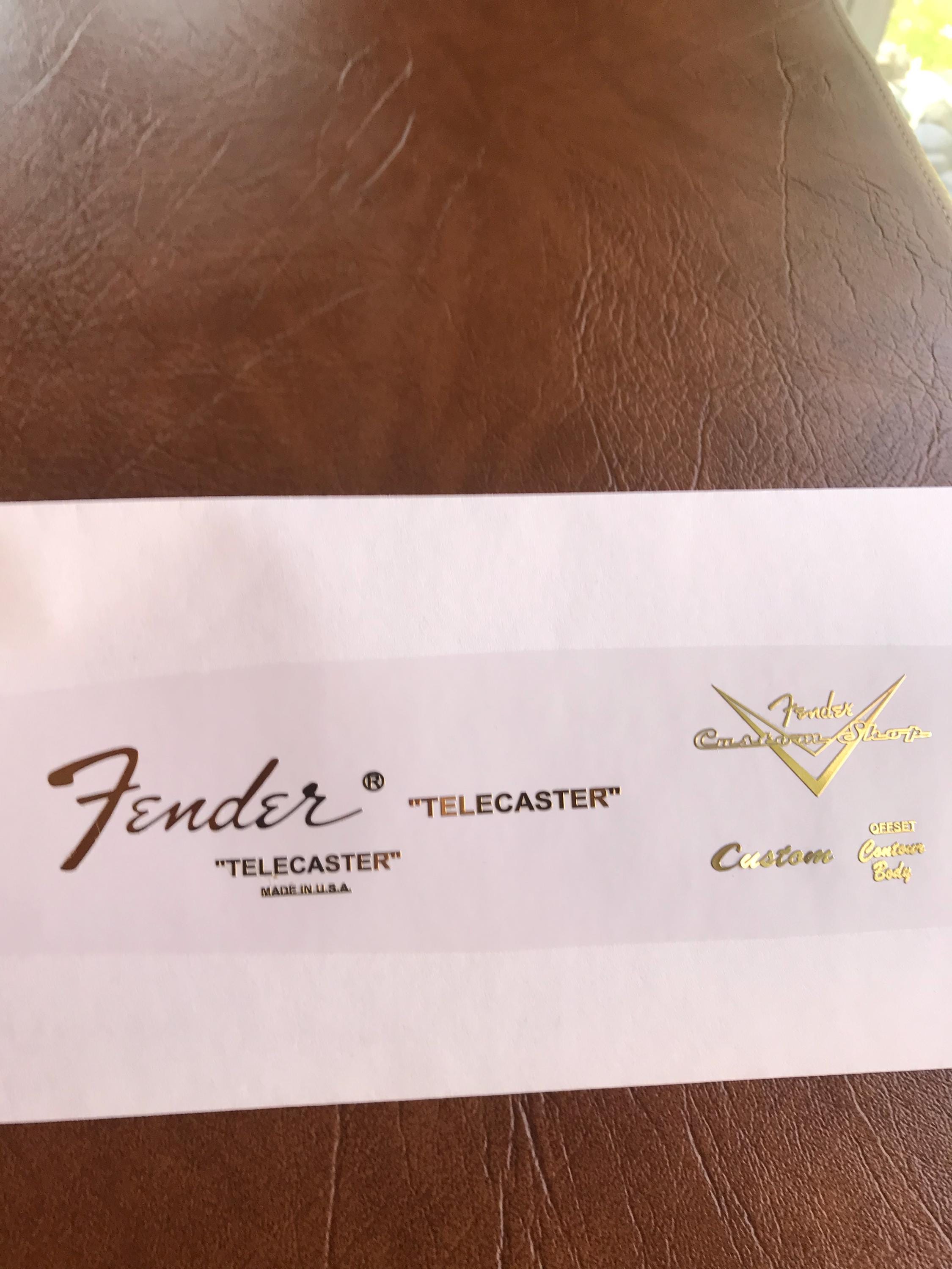 Fender Telecaster Guitar Decal 3d Laser Cut Metal Headstock Restoration ...