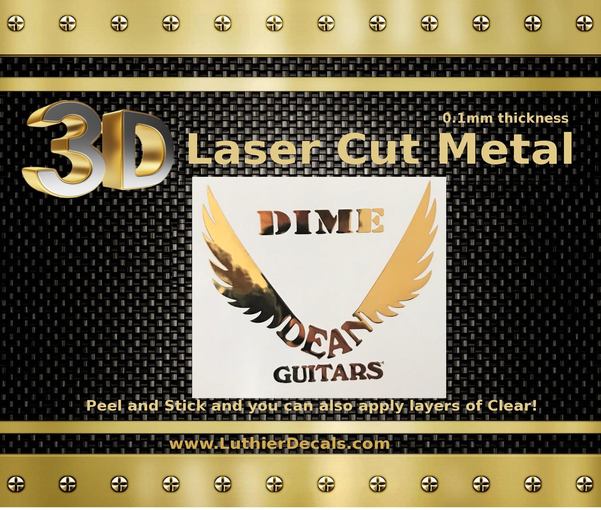 Washburn Dean Dime Guitar Decal 3d Laser Cut Metal Headstock ...