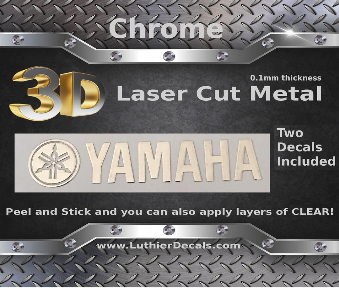Yamaha Guitar Decal 3d Laser Cut Metal Headstock Restoration Sticker ...