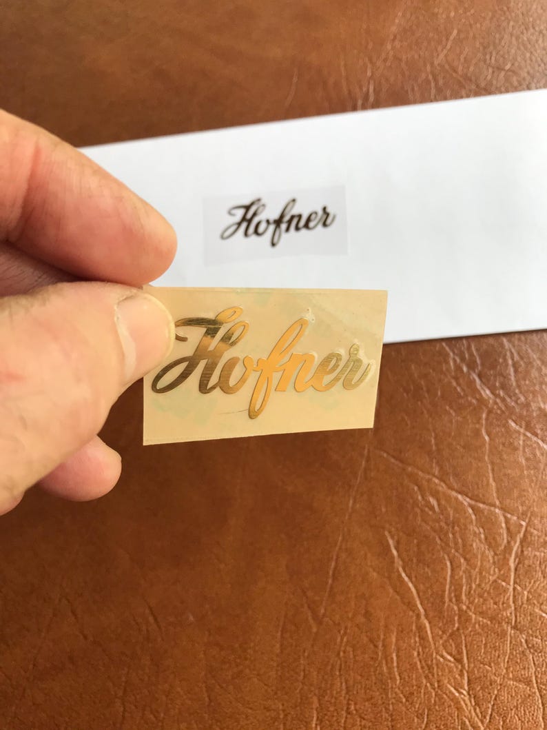 Hofner Guitar Decal 3d Laser Cut Metal Headstock Restoration Sticker ...