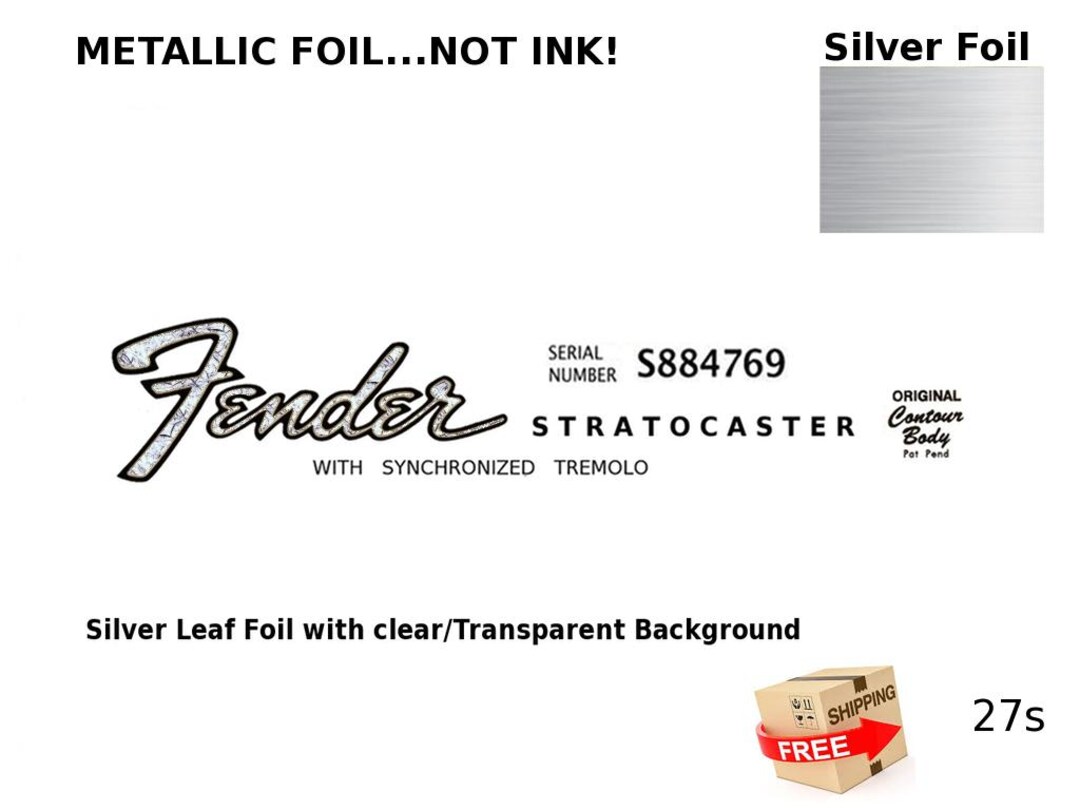 Fender Stratocaster Guitar Decal Head Stock Restoration Waterslide Logo ...