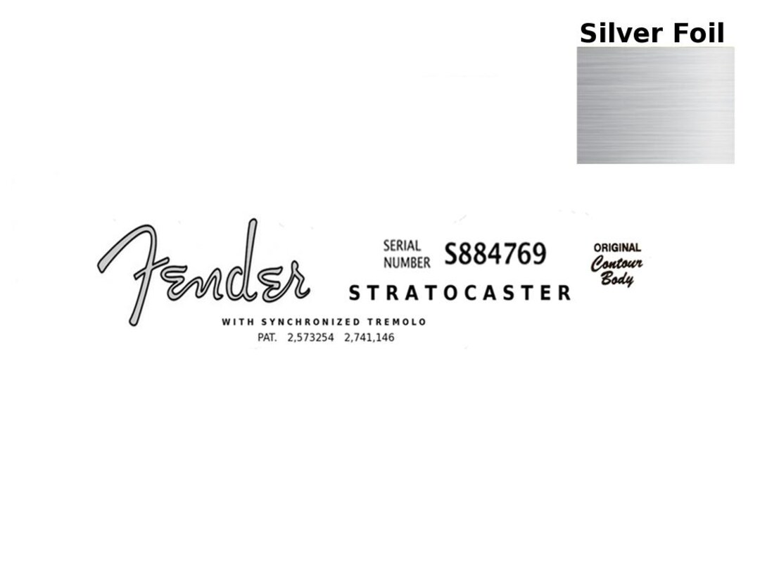 Fender Stratocaster Guitar Decal Head Stock Restoration Waterslide Logo ...