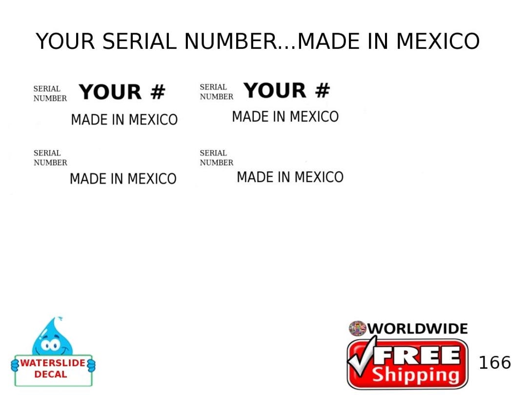 Made in Mexico Serial Number Kit Guitar Decal Head Stock Restoration ...