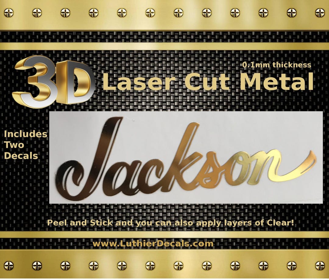 Jackson Guitar Decal 3d Laser Cut Metal Headstock Restoration Sticker ...