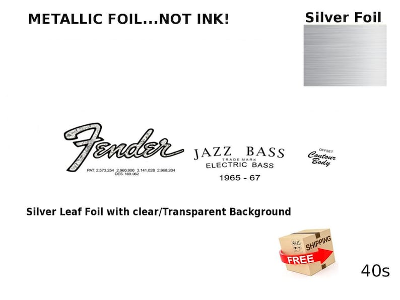 Fender Jazz Bass Guitar Decal Head Stock Restoration Waterslide Logo ...