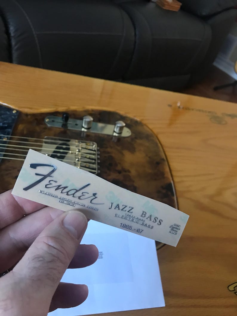 Fender Jazz Bass Guitar Decal 3d Laser Cut Metal Headstock Restoration ...