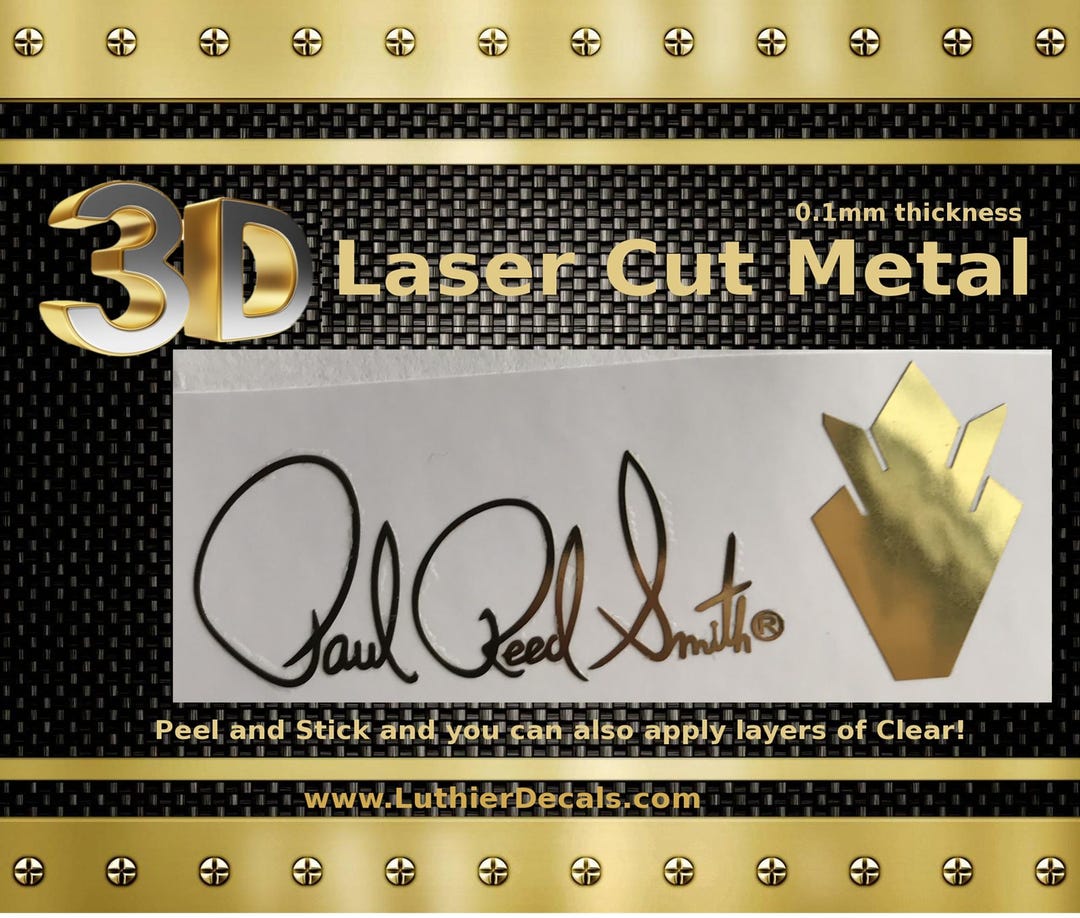 Paul Reed Smith Guitar Decal 3d Laser Cut Metal Headstock Restoration ...