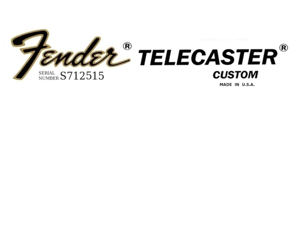 Fender Telecaster Custom Guitar Decal Head Stock Restoration Waterslide ...