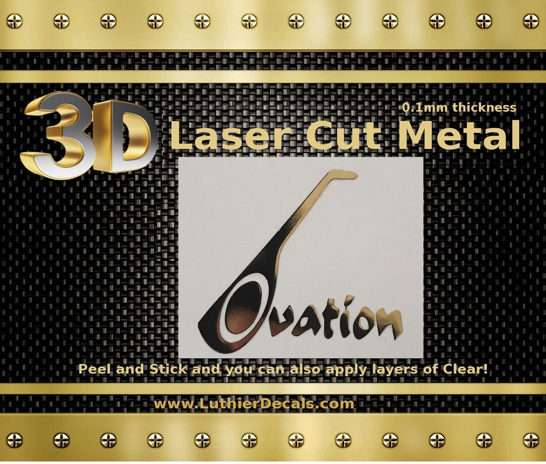 Ovation Guitar Restoration 3d Laser Cut Metal Peel and Stick Guitar ...