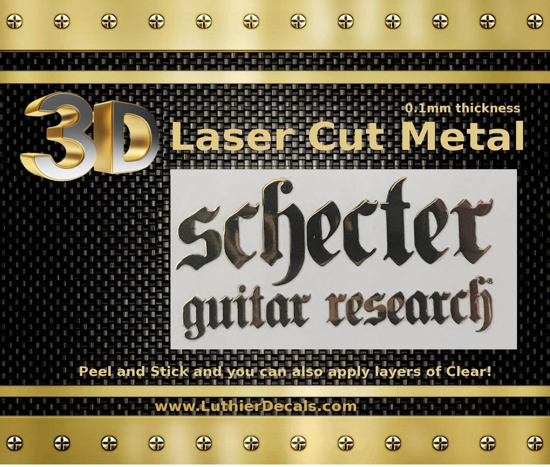 Schecter Guitar Restoration 3d Laser Cut Metal Peel and Stick Guitar ...