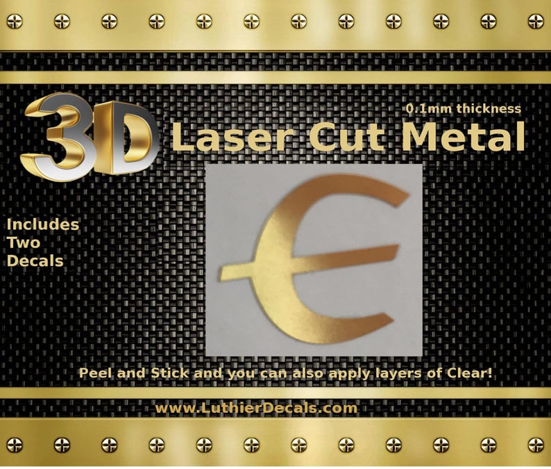 Epiphone E Guitar Decal 3d Laser Cut Metal Headstock Restoration ...