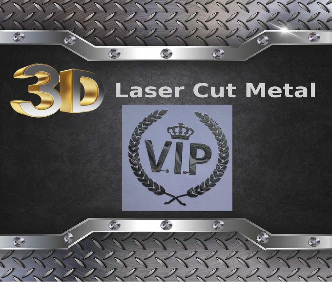 VIP Decal 3d Laser Cut Metal Decal Cell Phone Car Headstock Restoration ...