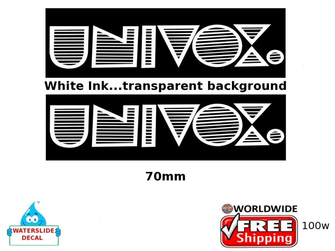 Univox Guitar Decal Logo Head Stock Restoration Waterslide Logo 100w - Etsy