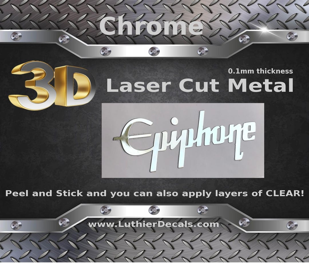 Epiphone Guitar Decal 3d Laser Cut Metal Headstock Restoration Sticker ...