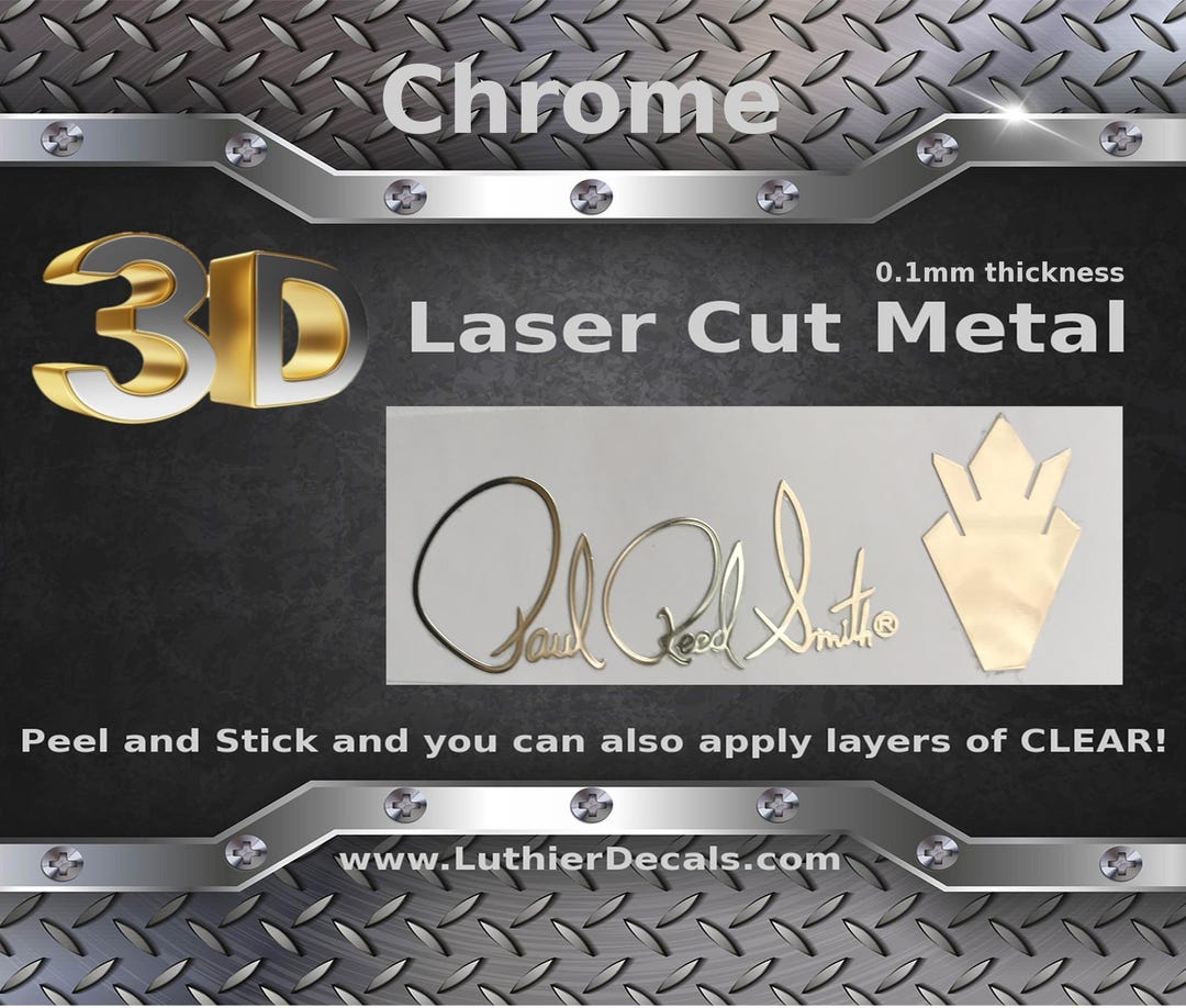 Paul Reed Smith Guitar Decal 3d Laser Cut Metal Headstock Restoration ...