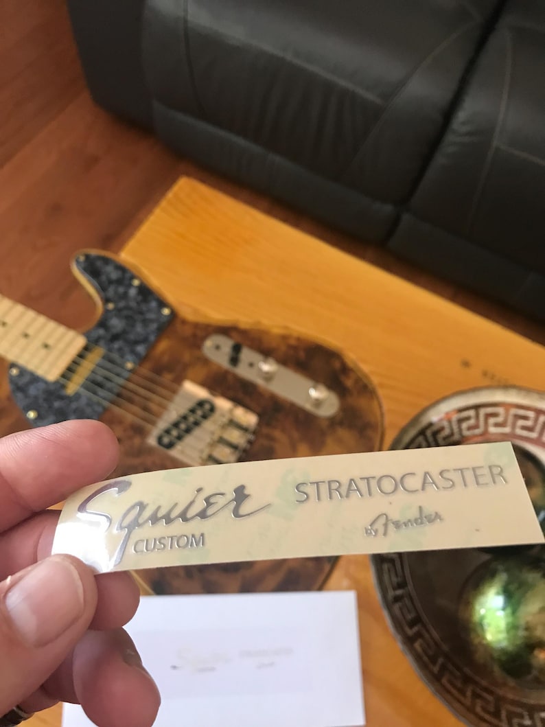 Squier Stratocaster Guitar Decal 3d Laser Cut Metal Headstock ...
