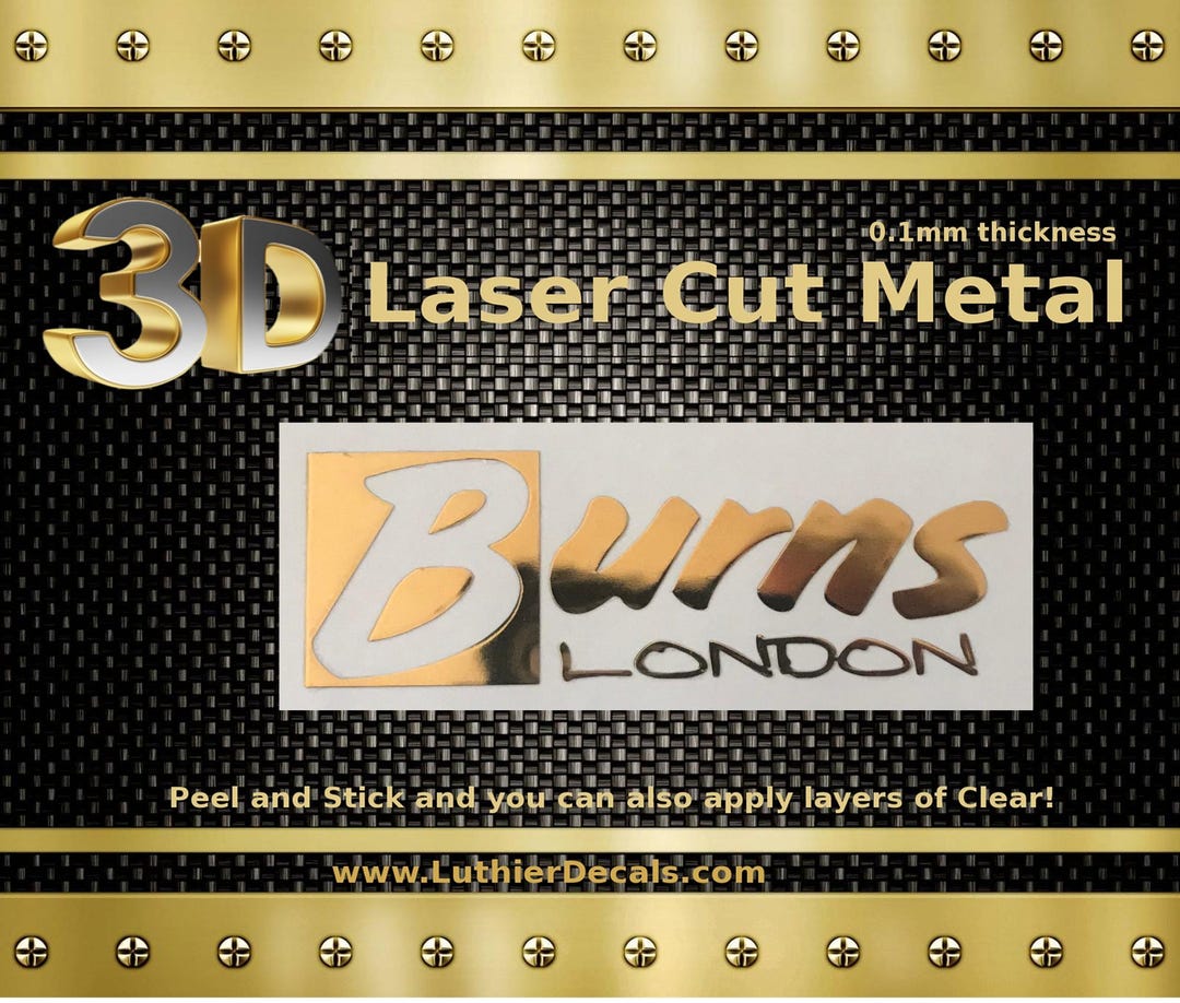 Burns Guitar Restoration 3d Laser Cut Metal Peel and Stick Guitar Decal ...