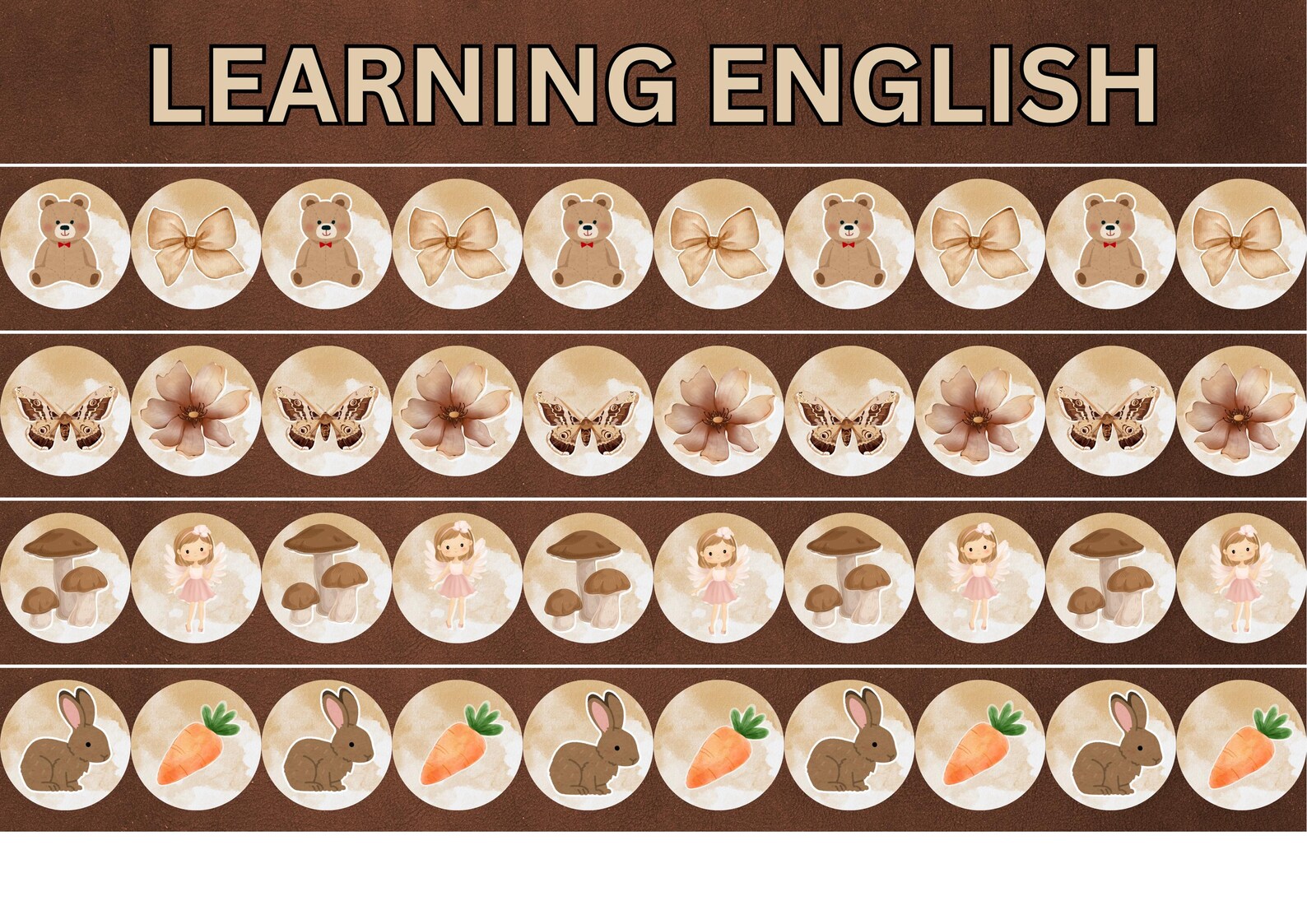 Printable Learning English Poster Set in PDF and PNG - Etsy
