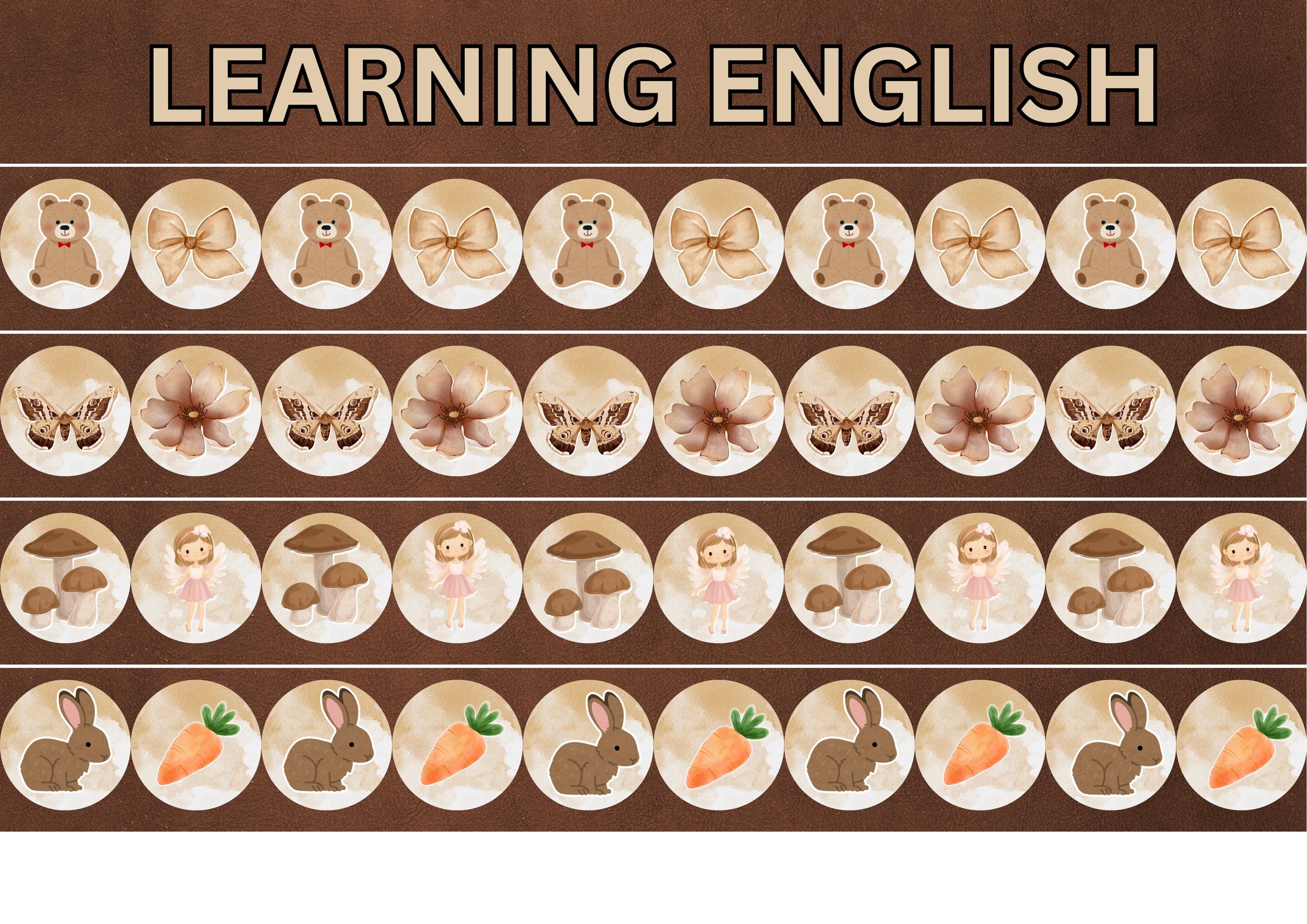 Printable Learning English Poster Set in PDF and PNG - Etsy