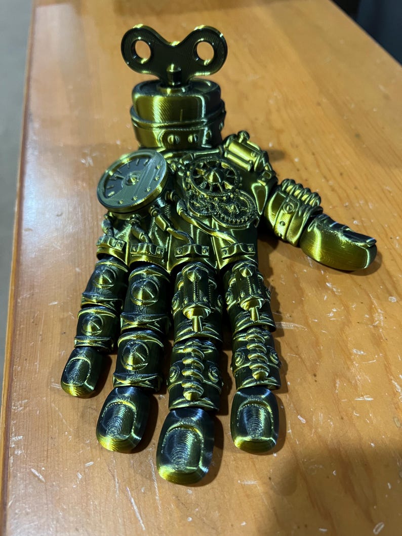 3D Printed Steampunk Hand - Black and Gold - Etsy