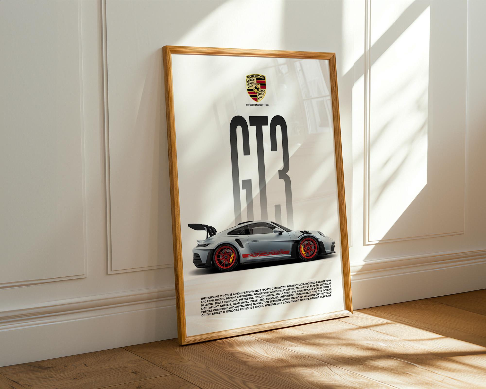 Porsche GT3 RS, Minimal Porshe Poster, Wall Decor, Car Poster ...
