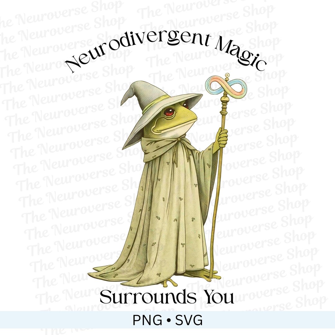 Neurodivergent Magic Frog PNG SVG, Wizard Frog Clipart, Neurodiversity ...