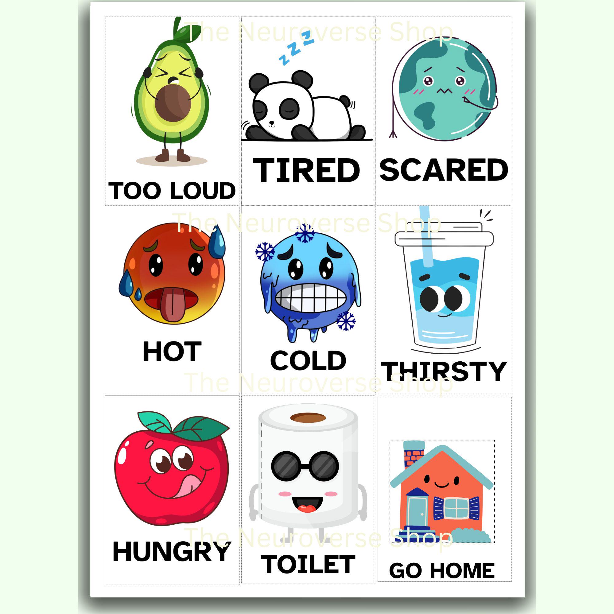 Printable PECS Communication Cards for Nonverbal Kids | Autism Visual ...