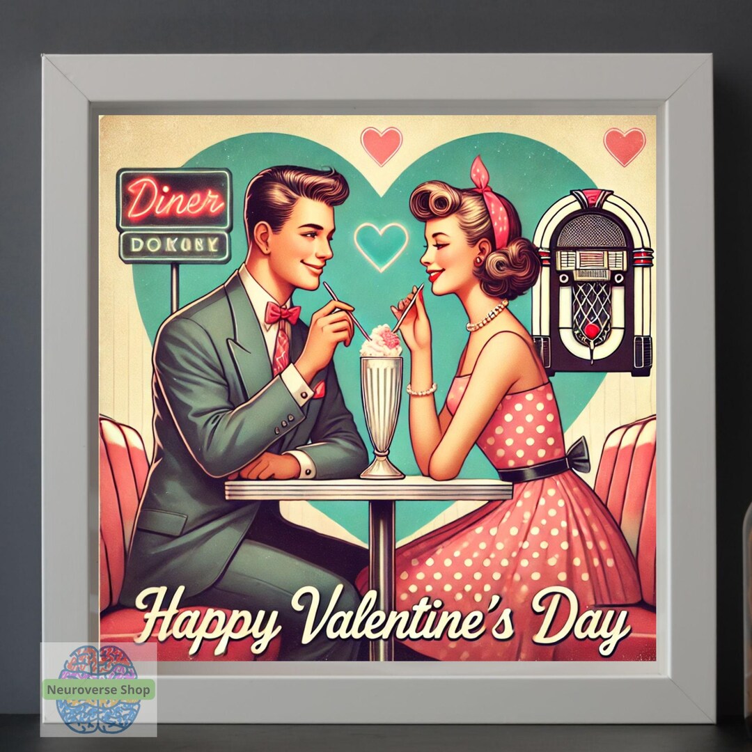 Retro 1950s Style Date Night Day PNG, JPG, SVG – Editable ...