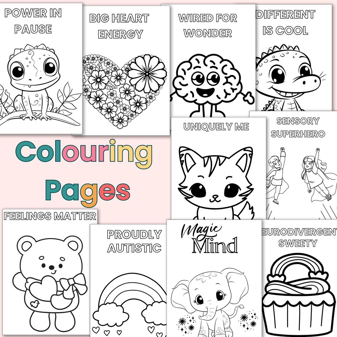 Mindful Coloring for Autism - Printable Pages for Neurodivergency, PDF ...