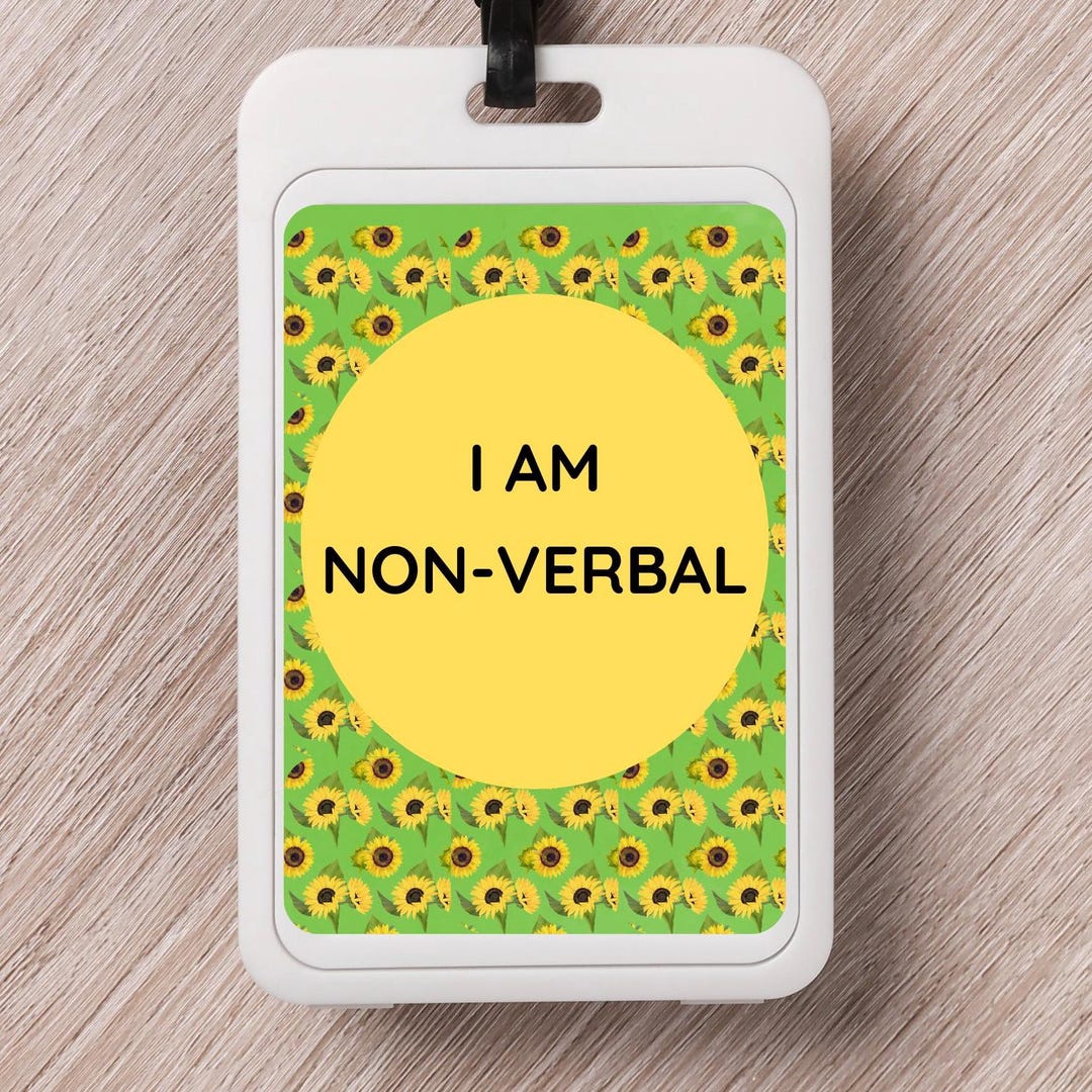 I Am Non-verbal - Autism Awareness PNG | Non-verbal Communication Card ...