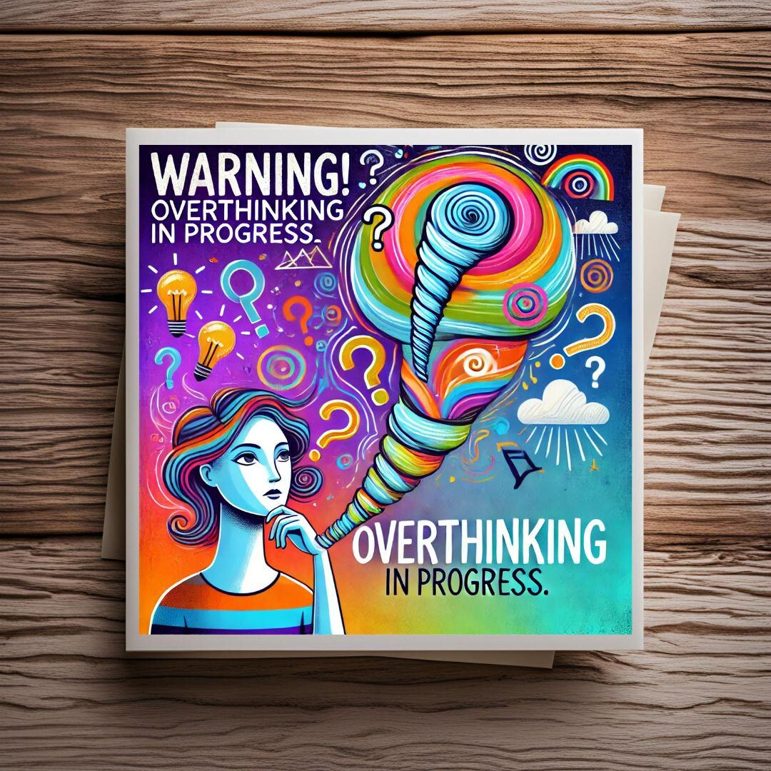ADHD Digital Download Art Printable Warning Overthinking in Progress ...