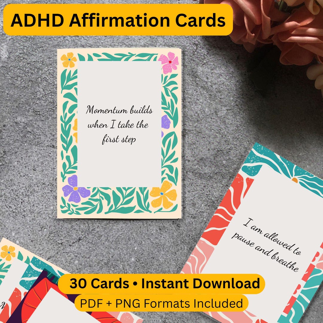 ADHD Affirmation Cards Printable – Neurodivergent Support Deck ...