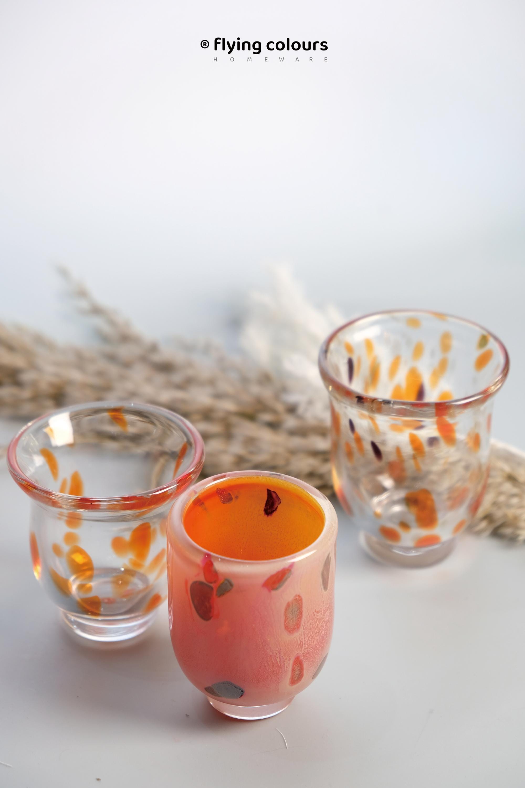 Red Glass Cup Sets (2, 4, 6, 8) | Artistic Red Cup Collective | Red ...