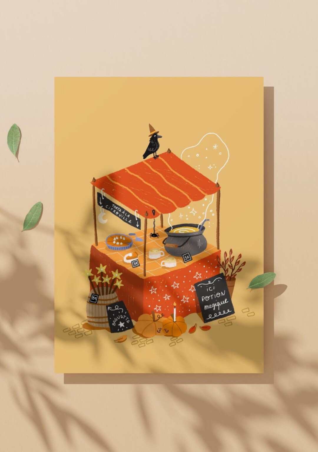 Autumn Stand Card - Cheerful Illustration for Kitchen or Living Room ...
