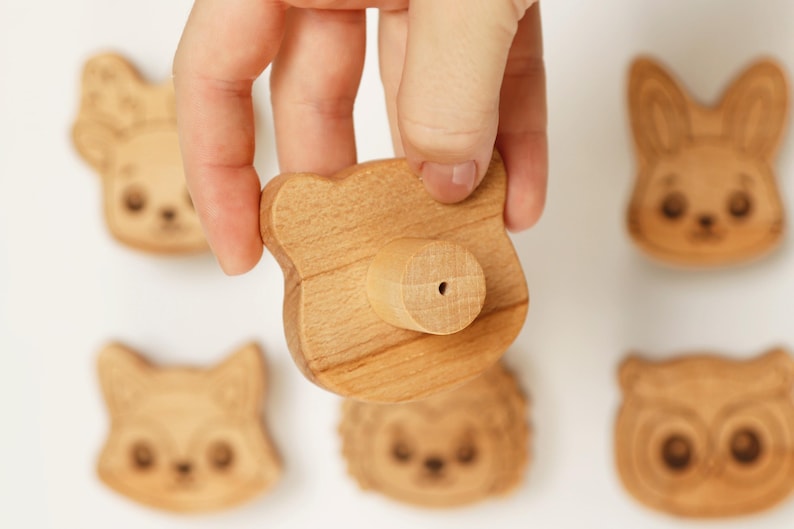 Wooden Forest Animal Drawer Knobs: Nursery Decor Drawer Handles - Etsy