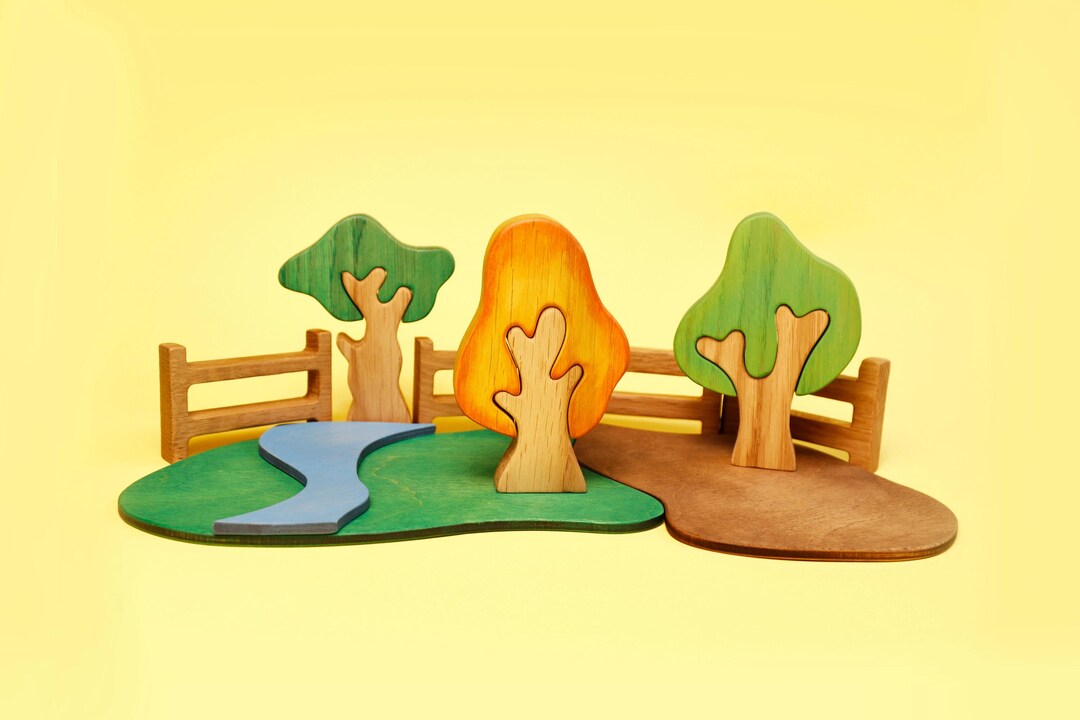 Wooden Tree Play Set: Handmade Montessori Landscape Toy - Etsy Australia