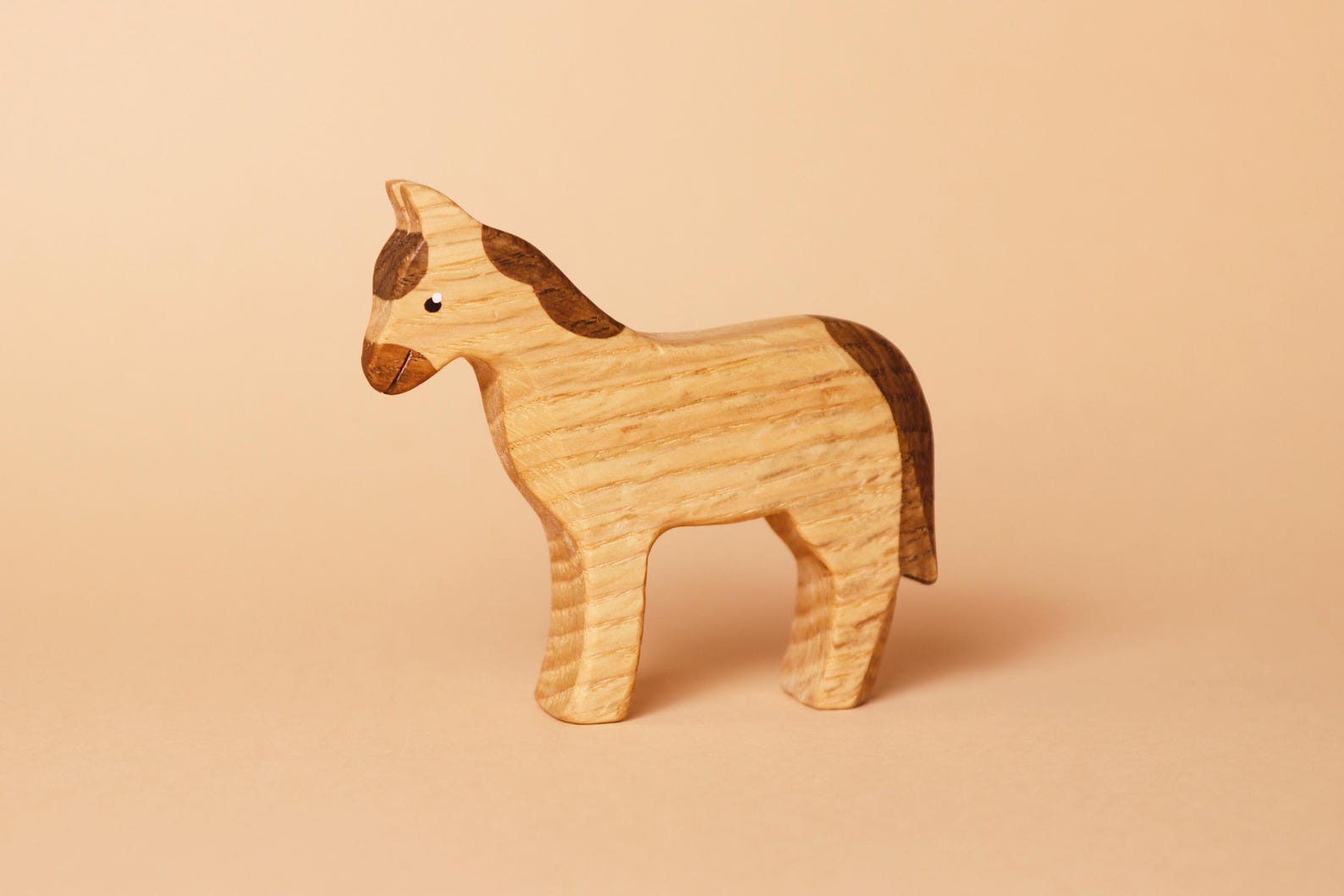 Handmade Oak Wood Farm Animal Toy Set: Montessori Figurines Nursery ...