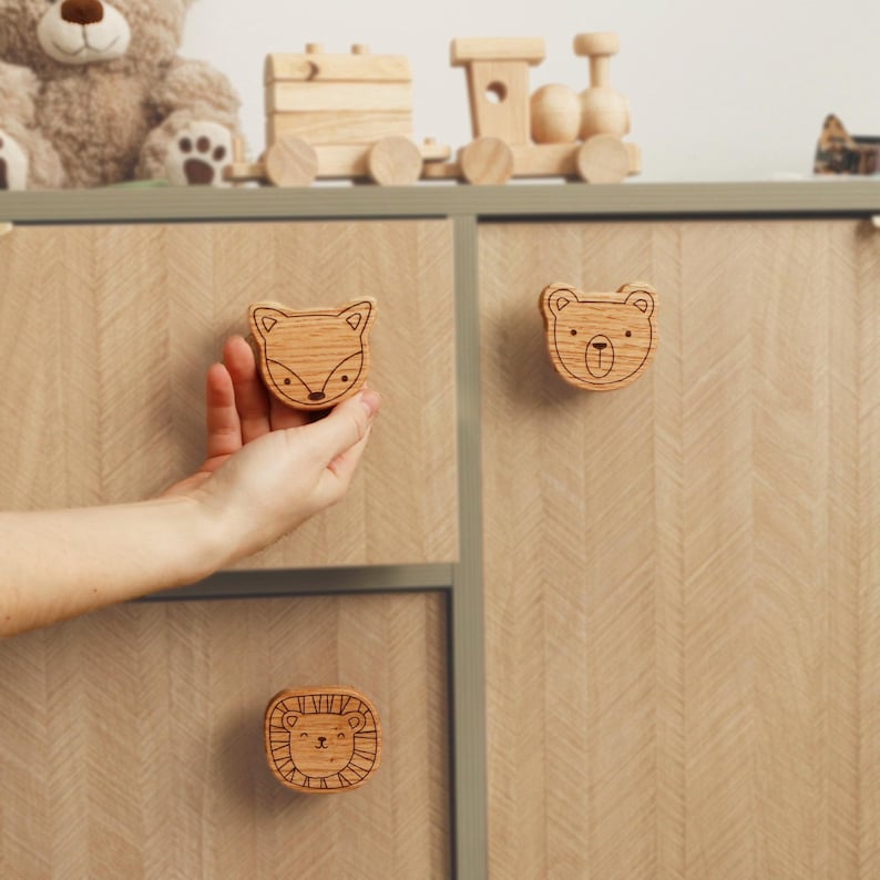 Cute Animal Drawer Knobs, Safari Nursery Decor, Forest Nursery Decor ...