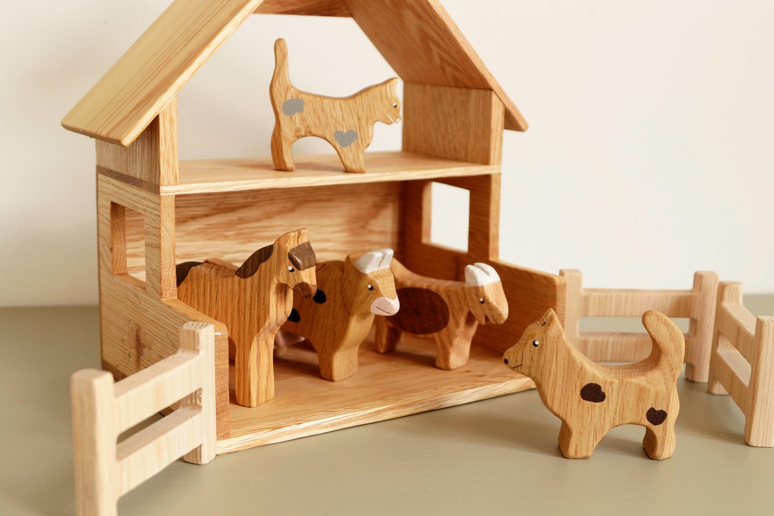 Handmade Wooden Farm Animal Toy Set: Montessori Playset - Etsy