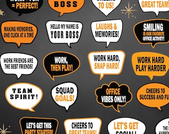 Office Party Photobooth Props Printables, Fun Team Activity - Funny ...